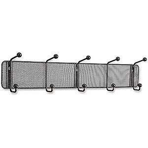 Safco 6403Bl Onyx Mesh Wall Racks 5 Hook Steel