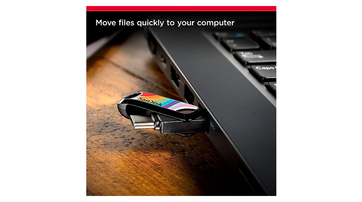 SanDisk 128GB Ultra Dual Drive Go Rainbow USB Type-C - Fast Data Transfer