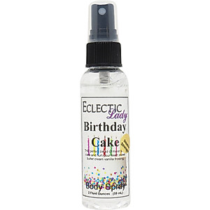 Birthday Cake Body Spray (Double Strength), 2 ounces, Body Mist for Women with Clean, Light & Gentle Fragrance, Long Lasting Perfume with Comforting Scent for Men & Women, Cologne with Soft, Subtle