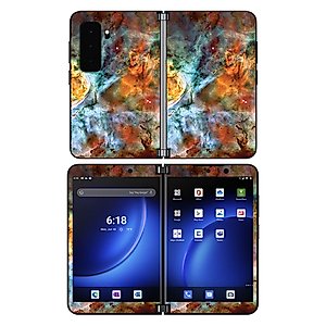 MightySkins Skin Compatible with Microsoft Surface Duo 2 - Space Cloud | Protective, Durable, and Unique Vinyl Decal wrap Cover | Easy to Apply, Remove, and Change Styles | Made in The USA