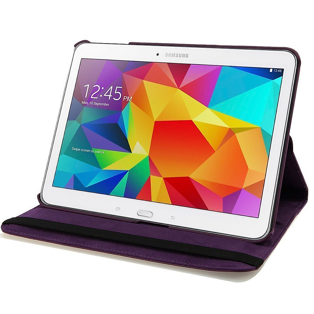 10.1 Case,Flying Horse 360 Degrees Rotating Stand PU Leather Case for T530 Auto Sleep/Wake Tablet (Purple)