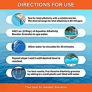 AquaDoc Total Alkalinity Increaser for Hot Tub to Keep Alkalinity Up for Spas - Alkalinity Booster Chemical for Hot Tub & Spa pH Balance - Get Fresh Water pH Balance & Bring Alkalinity Up