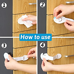 CCINEE 15pcs Child Safety Cabinet Locks, Baby Proofing Cabinet Locks for Cabinets Refrigerator Door Toilet lid and Drawers Door Latches 3M Adhesive No Tools or Drilling
