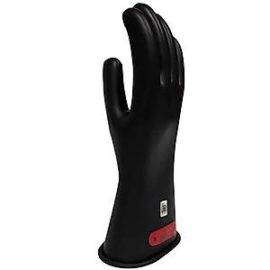 Enespro Class 0 Black Rubber Voltage Insulating Gloves, Max. Use Voltage 1000V AC/1500V DC, GC0B10