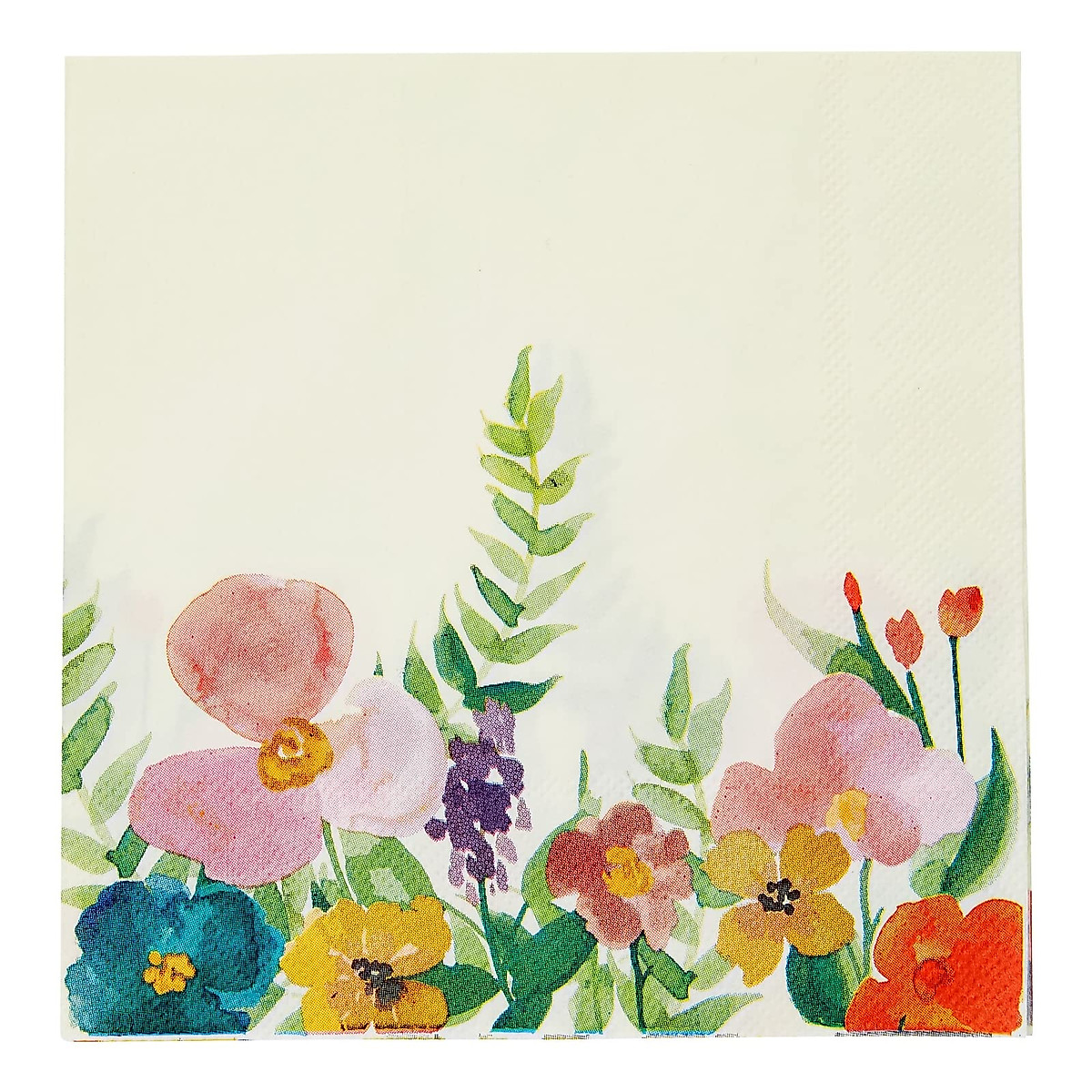 Juvale 100 Pack Vintage Style Disposable Floral Paper Napkins, 2-Ply, 6.5x6.5”, Napkins for Garden Bridal Shower, Tea Party, & Wedding