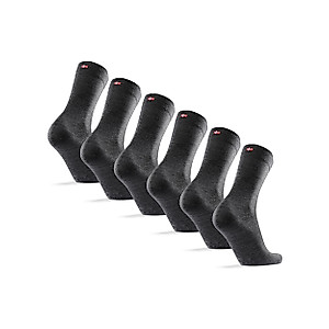 DANISH ENDURANCE 3-Pack Merino Wool Dress Socks, Breathable & Sweat-Wicking Crew Socks for Men & Women, Grey, US Women 11-13 // US Men 9.5-12.5