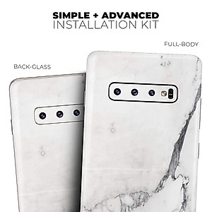 DesignSkinz White & Grey Marble Surface V3 2 Protective Vinyl Decal Wrap Skin Cover Compatible with The Samsung Galaxy S20 (Screen Trim & Back Glass Skin)