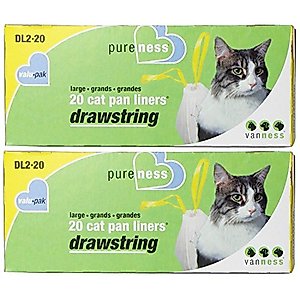 Large Drawstring Valu-Pak Cat Pan Liners, 20 Count (Pack of 2) Total 40