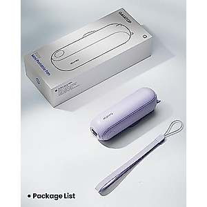 Gaiatop Portable Handheld Fan, Foldable Small Fan, Mini Hand Held Fan with USB Rechargeable 2000mAh Battery, Eyelash Fan for Girls, Travel For Women, Outdoor (Purple)