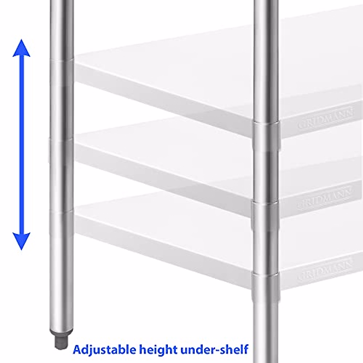 GRIDMANN Stainless Steel Work Table 72 x 24 Inches, NSF Commercial Kitchen Prep Table with Under Shelf for Restaurant and Home