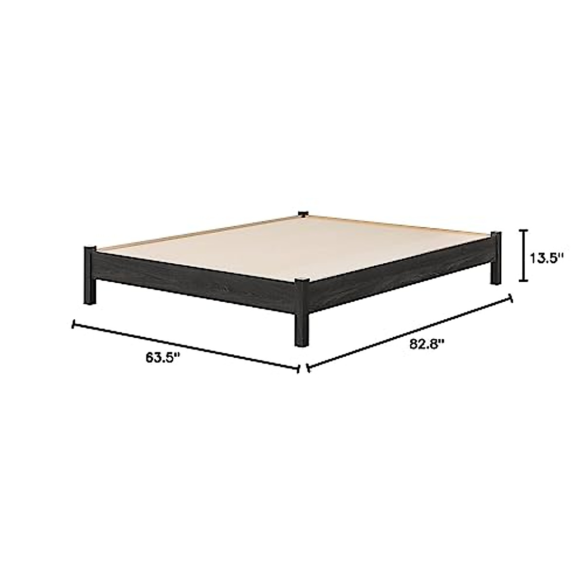South Shore Step One Essential Platform Bed on Legs, Queen, Gray Oak