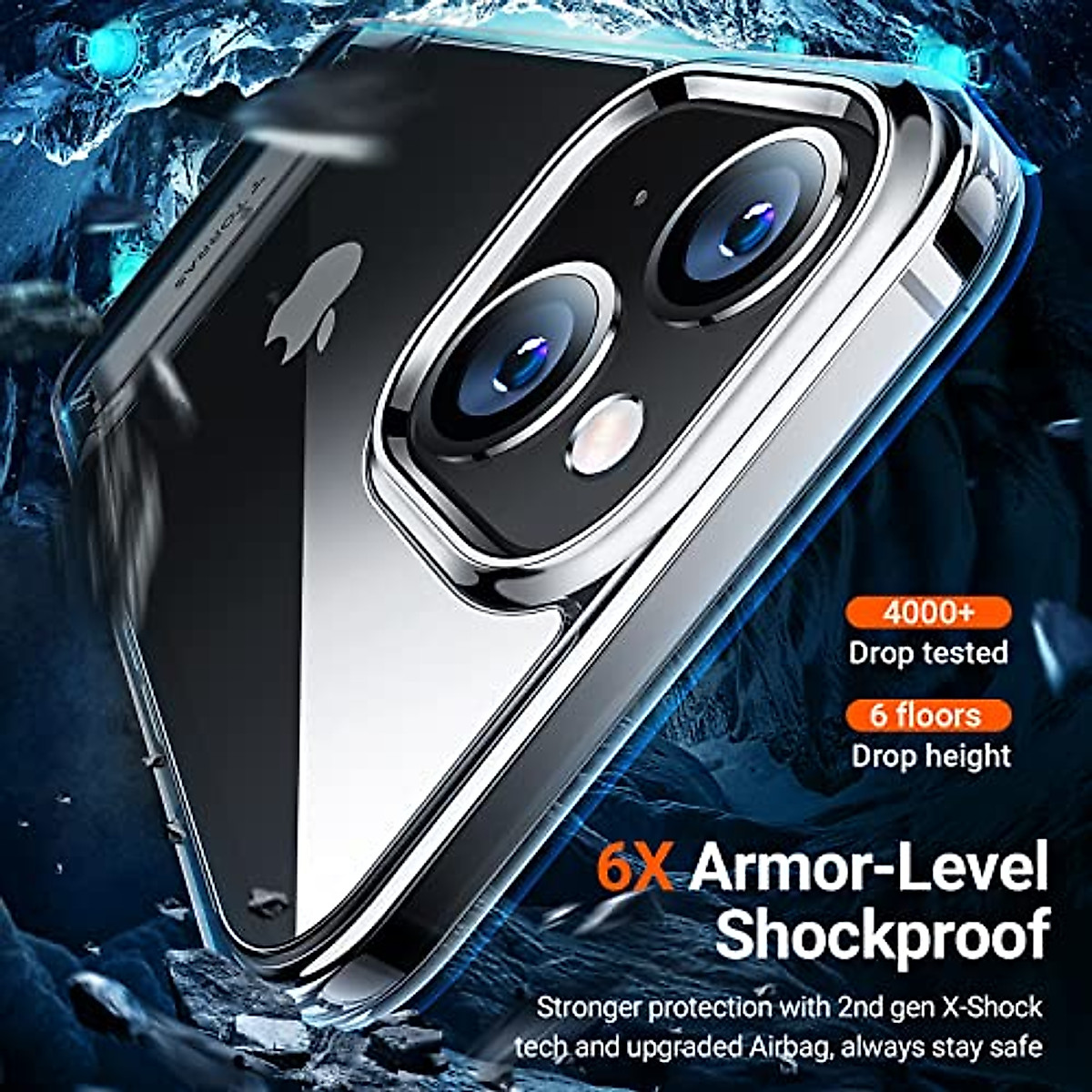 TORRAS MoonClimber for iPhone 14 Case for iPhone 13 Case, [3 Stand Ways] [Non-Yellowing & Military Grade Shockproof] Protective Slim Hard Clear Phone Case with Stand 6.1'' 2022, Crystal Clear