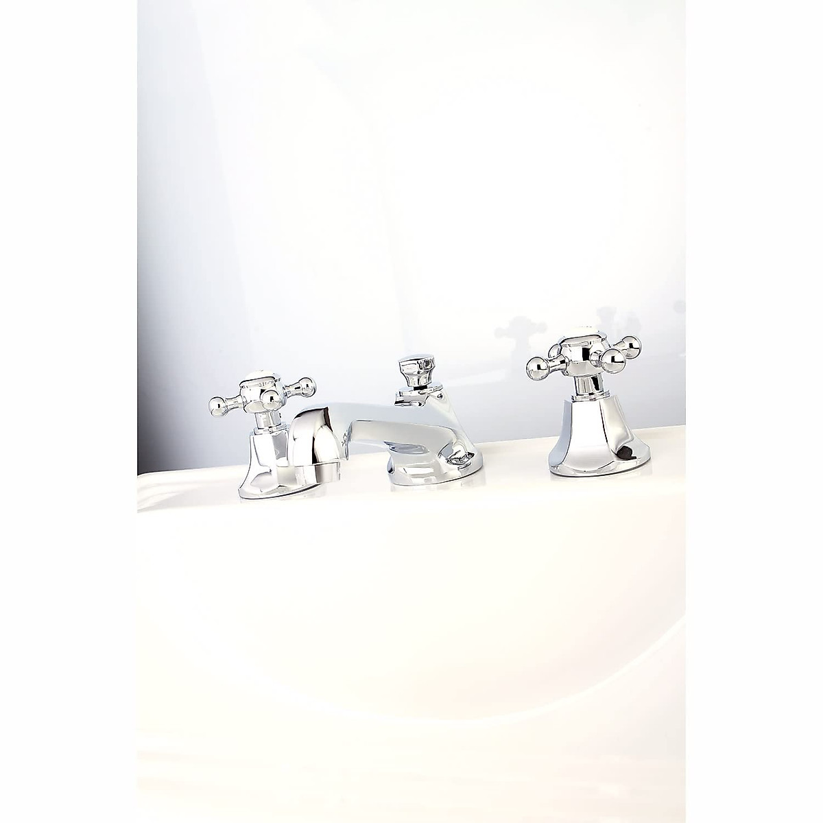 Kingston Brass KS4469BX Metropolitan Widespread Lavatory Faucet with Metal Cross Handle, Brushed Nickel and Polished Brass