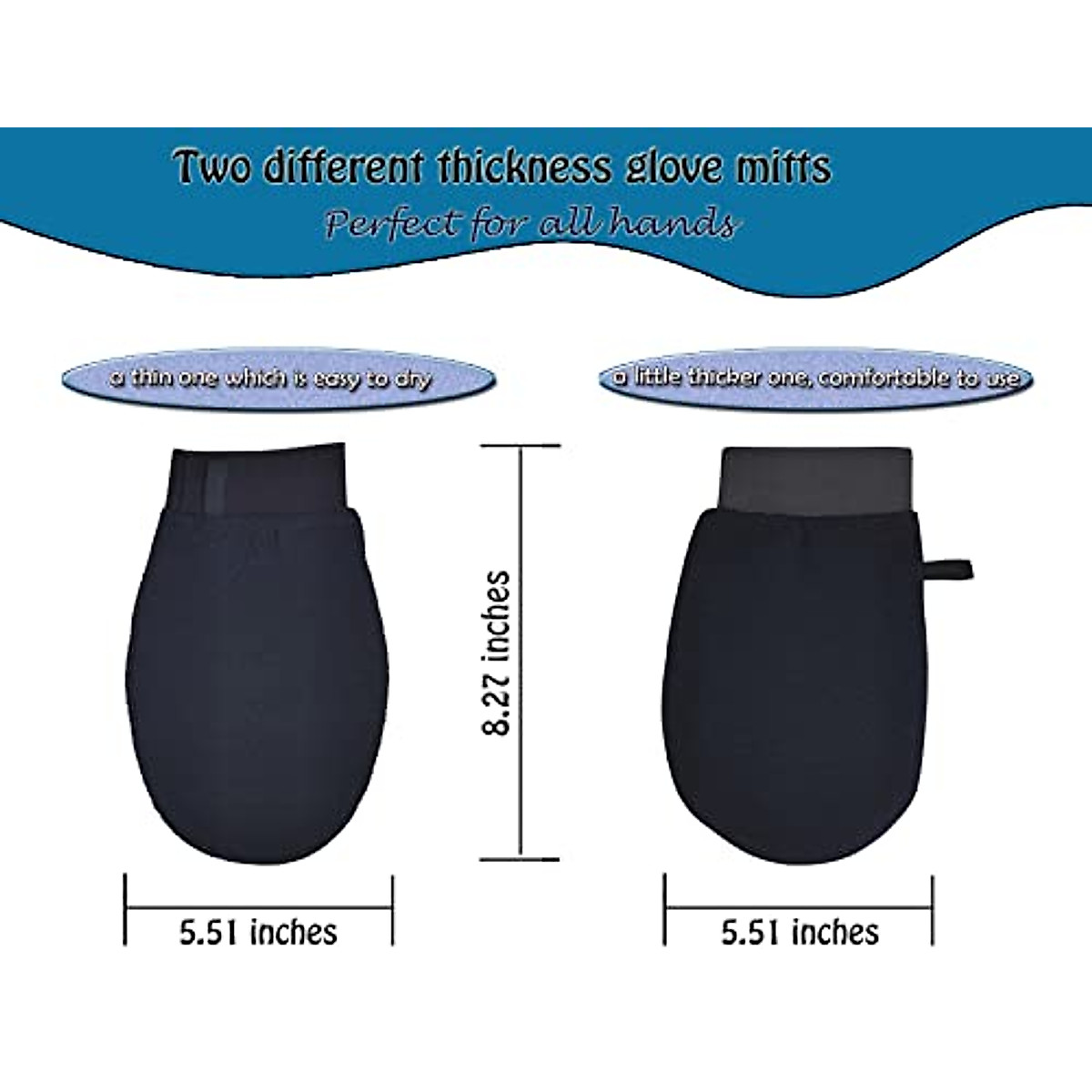 3 Pcs Loofah Back Scrubber with Exfoliating Gloves mitt,Double-Sided Exfoliating & Cleansing Back Scrubber for Shower,Removes unwanted Dead Skin, Dirt and Grime.Back Washer.XIWUMOER(3 PCS Set)