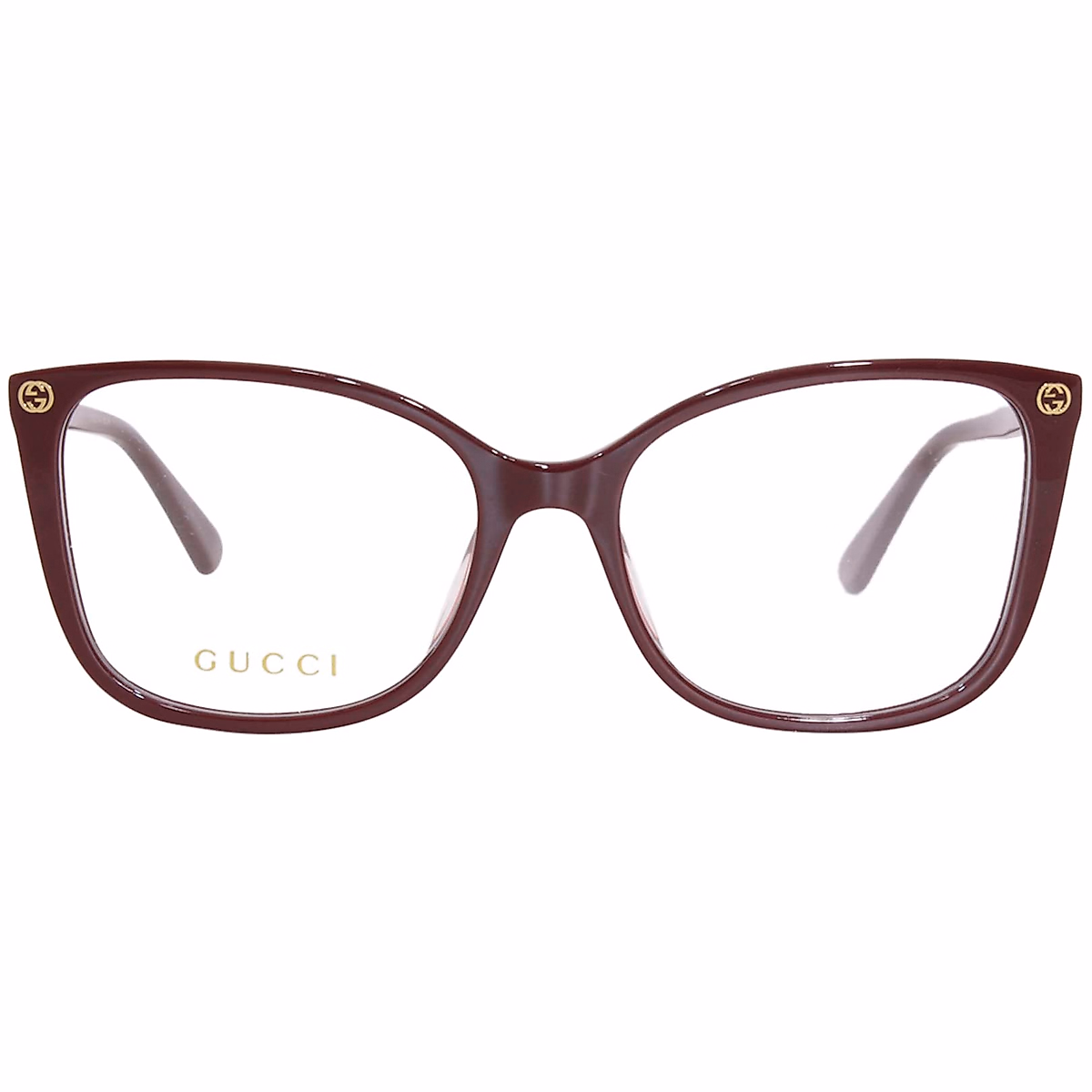 Gucci GG0026O 012 Eyeglasses Women's Burgundy Full Rim Cat Eye 53mm