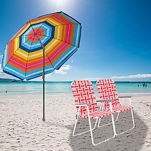 Patio Camping Lawn Chairs Folding Set of 2,Outdoor Webbed Beach Chair for Adults,Heavy Duty Lounge Yard Chairs