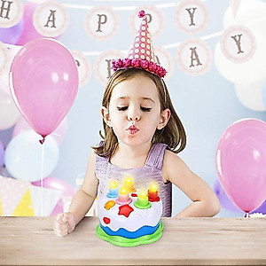 OKREVIEW First Birthday Cake Toy - Music Cake Toys with Counting and Blow Candles Singing Toys for 1 2 3 4 Years Old Boys Girls Birthday and Xmas Gift