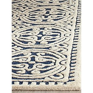 SAFAVIEH Cambridge Collection 8' x 10' Navy Blue/Ivory CAM123G Handmade Moroccan Premium Wool Area Rug