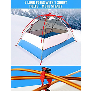 AYAMAYA 4 Season Backpacking Tent 2 Person Camping Tent Ultralight Waterproof All Weather Double Layer Two Doors Easy Setup 1 2 People Man Tents for Backpacker Outdoor Hiking Survival