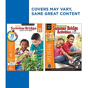 Summer Bridge Activities 4th to 5th Grade Workbook, Math, Reading Comprehension, Writing, Science, Social Studies, Fitness Summer Learning Activities, 5th Grade Workbooks All Subjects With Flash Cards