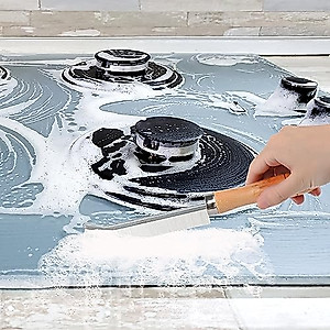 2pcs Gap Cleaning Brushes with Wooden Handle, Multifunctional Cleaning Brush Detail Cleaner Brush Household Cleaning Brush Crevice Cleaning Tool for Window Slot Bathroom Kitchen (White)