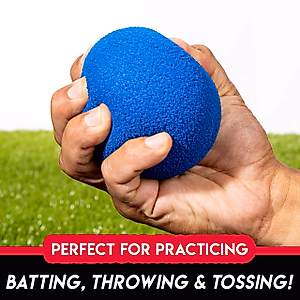 Franklin Sports MLB Kids Foam Baseball Bat + Ball Set - Jumbo Oversize Tball + Baseball Bat + Foam Ball for Kids + Toddlers - Blue - 24"