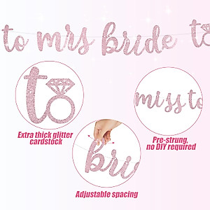 Bride to Be Banner, Pre-Strung Glitter Bride to Be Sign Bridal Shower Bunting Bachelor Party Garland Bride to Be Decorations for Engagement Wedding Party Supplies