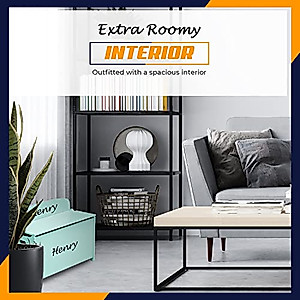 Personalized Wooden Toy Box for Boys and Girls - Sturdy Wood Toy Chest with Slow Closing Lid - Large Kids Toy Storage Box - Mint Wooden Toy Trunk for Kids Playroom and Bedroom