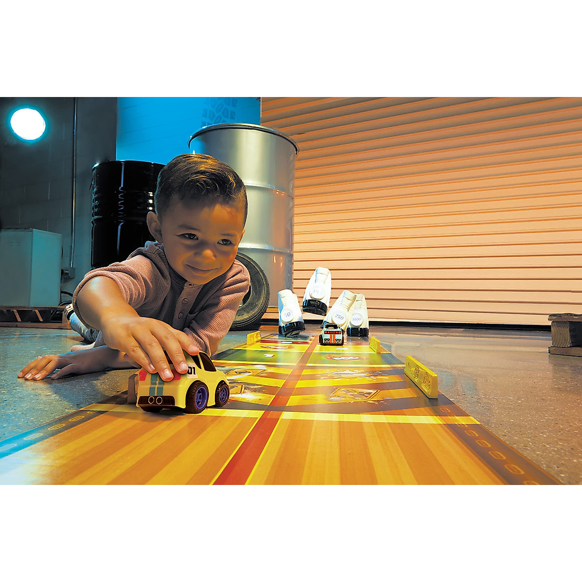 Little Tikes, My First Cars, Crazy Fast 3-in-1 Rollin’ Bowlin’ Racin’ Playset with 2 Exclusive Pullback Toy Car Vehicles, Goes up to 50ft!