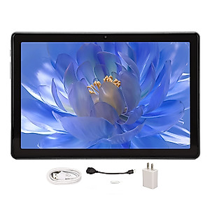 TOPINCN 10.1 Inch Tablet, 6G RAM 128G ROM Portable Tablet 2.4G 5G WiFi for Travel for Home (Grey)