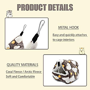 3 Pieces Small Pet Cage Hammock Set Hammock Hanging Tunnel Rat House for Small Animals Soft Double-Layer Sugar Glider Hammock Accessories Set for Parrot Ferret Squirrel Hamster Rat Playing Sleeping