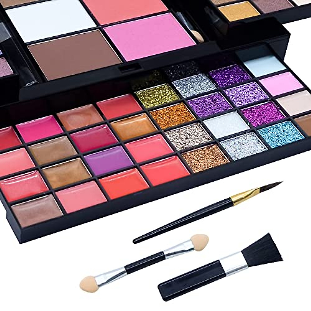 All in One Makeup Kit for Women Full Kit, 74 Colors Professional Makeup Gift Set, Include 36 Eyeshadow, 16 Lip Gloss, 12 Glitter Cream, 4 Concealer, 3 Blusher, 2 Highlight and Contour, 1 Bronzer