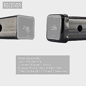 OPENROAD Adjustable Trailer Hitch Ball Mount Fits 2-Inch Receiver, 2’’ & 2-5/16’’ Dual Balls 12000lbs/7500LBS, 8" Drop/ 8" Rise Drop Hitch, Tow Hitch for Heavy Duty Truck with Stainless Steel Pins