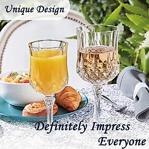 LEYIQU Transparent Plastic Wine Glasses，Transparent Plastic Goblets for Parties，Transparent Drinking Glasses for Wedding Reception, Grand Event Party Supplies (24, transparent)