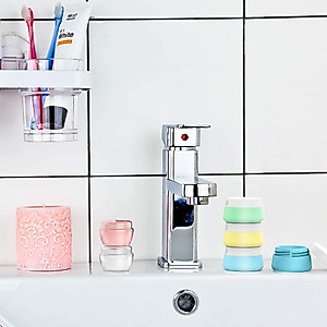 6 Pack Travel Containers for Toiletries, Leakproof Silicone & PP Cream Travel Jars,0.67oz Travel Size Containers with Hard Sealed Lids for Face Hand Body Cream (6 Pieces)