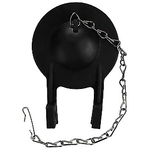 Toilet Flapper Replacement Kit High Performance Universal Toilet Tank Flapper with Stainless Chain & Hook, Long Lasting Rubber, Easy to Install Black 2inch 2pc