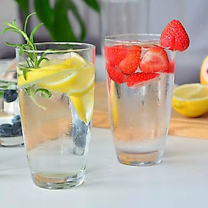 Krosno Tall Water Juice Drinking Glasses | Set of 6 | 16.9 oz | Mixology Collection | Perfect for Home, Restaurants and Parties | Dishwasher Safe