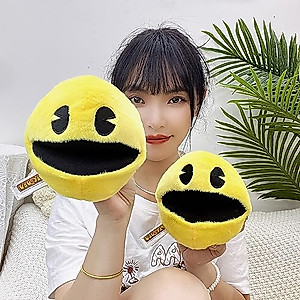 WjcnPac-Man 6" pacn Game Man Plush Toys Yellow Portable Plush Stuffed Toy Ghost Stuffed Animal Suitable for Party Decoration Suitable for Festivals/Birthday Gifts