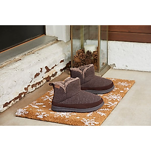 Dearfoams mens James Woven Boot Slipper, Coffee, X-Large US