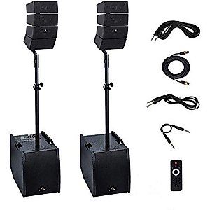 PRORECK Club AEF 12-Inch 4000 Watt DJ/Powered PA Speaker System Combo Set