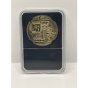 Bitcoin Coin in Collector's Edition Case: Limited Edition Physical Gold Coin with Crypto Coin Display Case | Cryptocurrency Coin with Realistic Details | Desk Home Office Idea for HODL Fans