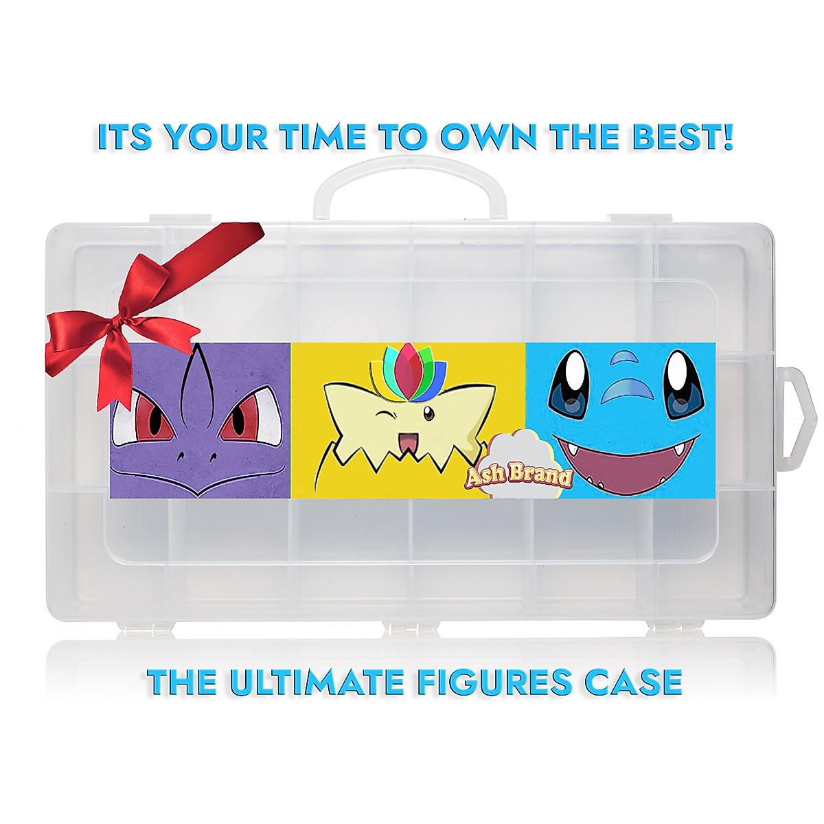 ASH BRAND Action Figures Case Organizer with Ebook Stop Looking! GET The Ultimate Beautiful Plastic Toy Box Storage Bin fits up to 144 Anime Figure-Toys NOT Included