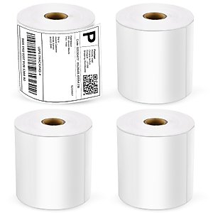 LotFancy 4x6 Thermal Labels, 1000 Shipping Labels, 4 Rolls-250 Labels per Roll, Perforated White Mailing Postage Labels for Rollo, Zebra (NOT for DYMO)