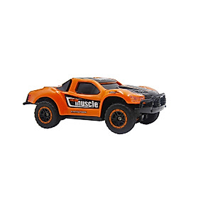 Blomiky 4WD 9MPH High Speed Racing RC Car 1/43 Scale 2.4GHz Electric Mini Remote Control Truck Vehicle D143 Orange