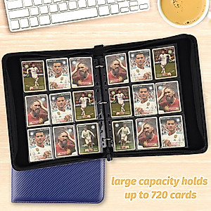 GERMUN 9 Pocket Card Binder, Premium Zip Trading Card Binder, 720 Double Sided Pocket PU Card Collection Binder, Collector Card Album, Card Folder for MTG, TCG, Sports Cards, Game Cards (Blue)