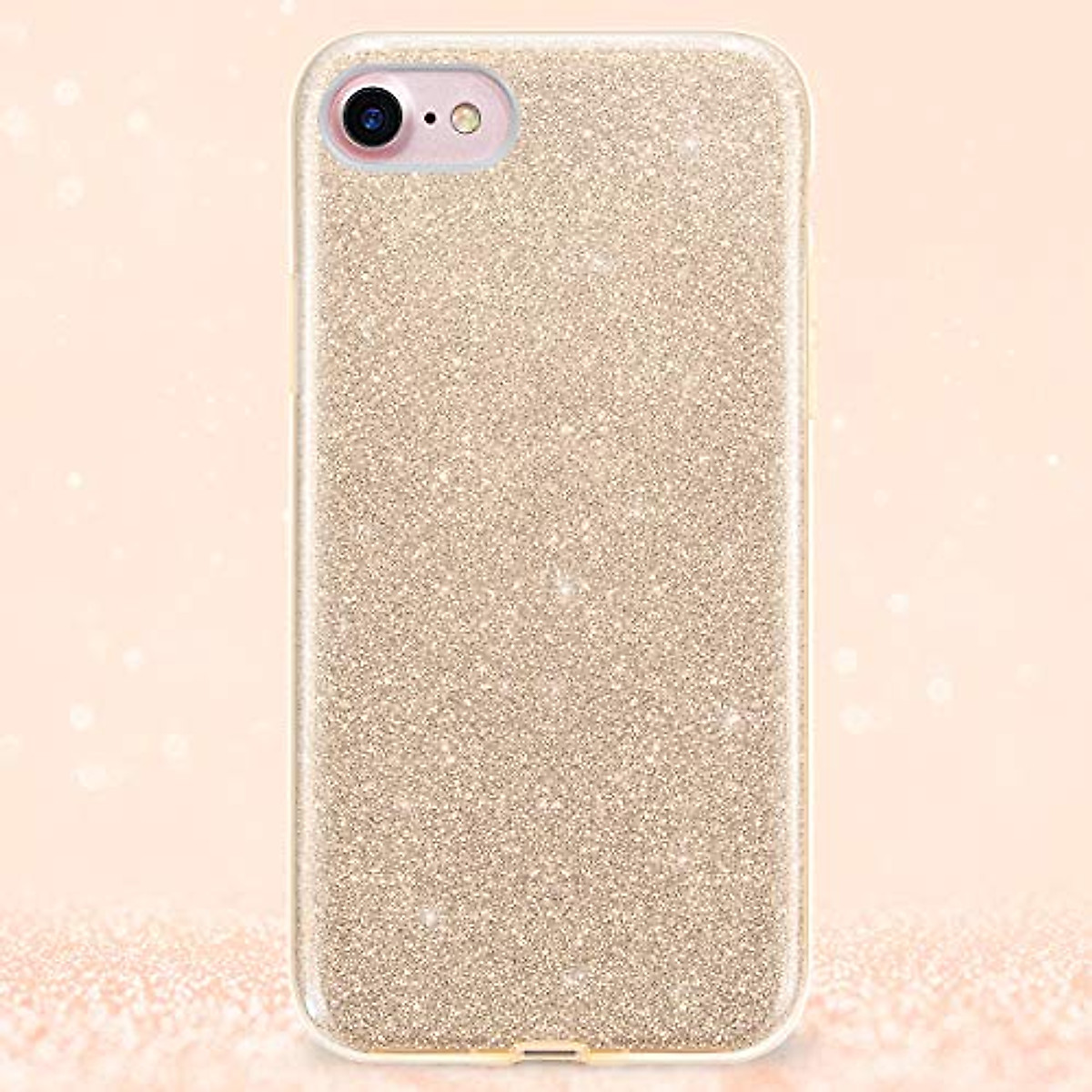 MILPROX Glitter case Compatible with iPhone SE 2022, iPhone 8 iPhone 7 4.7", Shiny Sparkle Bling, 3 Layer Hybrid Protective Soft Phone Case for iPhone SE 2022 3rd gen & iPhone 7/8- Gold