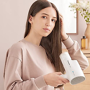 Panasonic nanoe Salon Hair Dryer with Oscillating Quick Dry Nozzle, Folding Hair Dryer for Travel and Home, 3 Airflow Settings for Easy Styling and Healthy Hair - EH-NA2C-W (White)