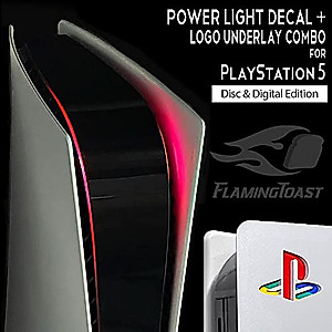 Power Light Decal and Underlay Sticker Combo for PS5 PlayStation 5 (Red)