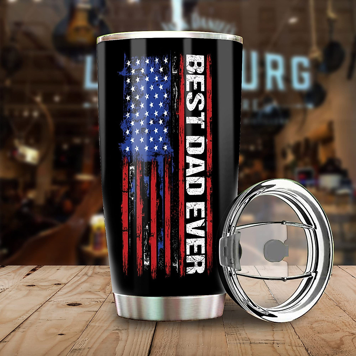 LPVLUX Best Dad Ever Tumbler with Lid Double Wall Tumbler Stainless Steel 20oz Travel Coffee Mug Dad Tumbler Nutrition Fact Amazing Man