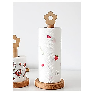 Paper Towel Holder, Wooden Kitchen Roll Stand Organizer Free Standing, Housewarming Gift Present for Friends